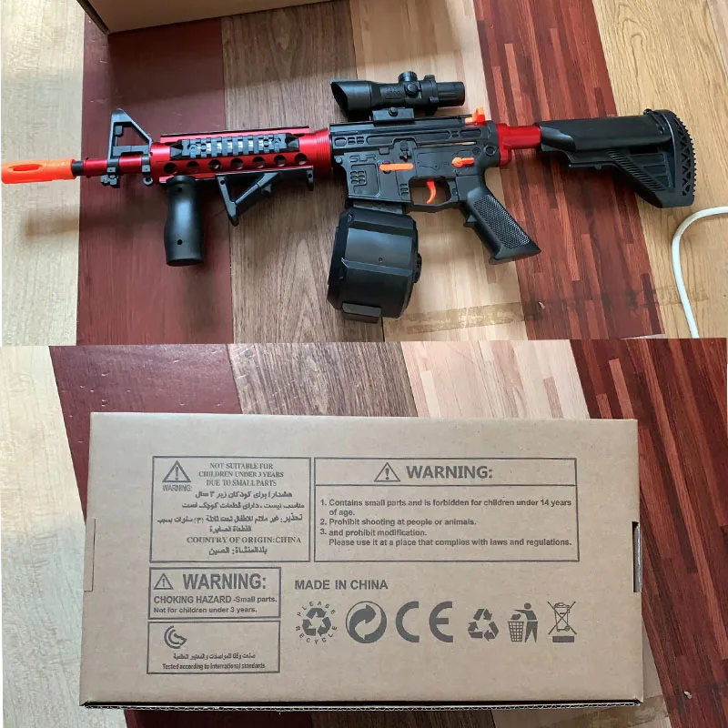 M4a1 Gel Splatter Blaster Gun With Drum Manual & Automatic Dual Mode ...