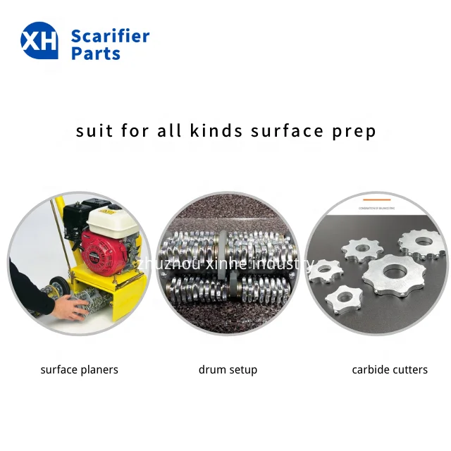 Surface Prep Floor Scarifiers 6pt Carbide Cutters On Drum Kits - Buy ...