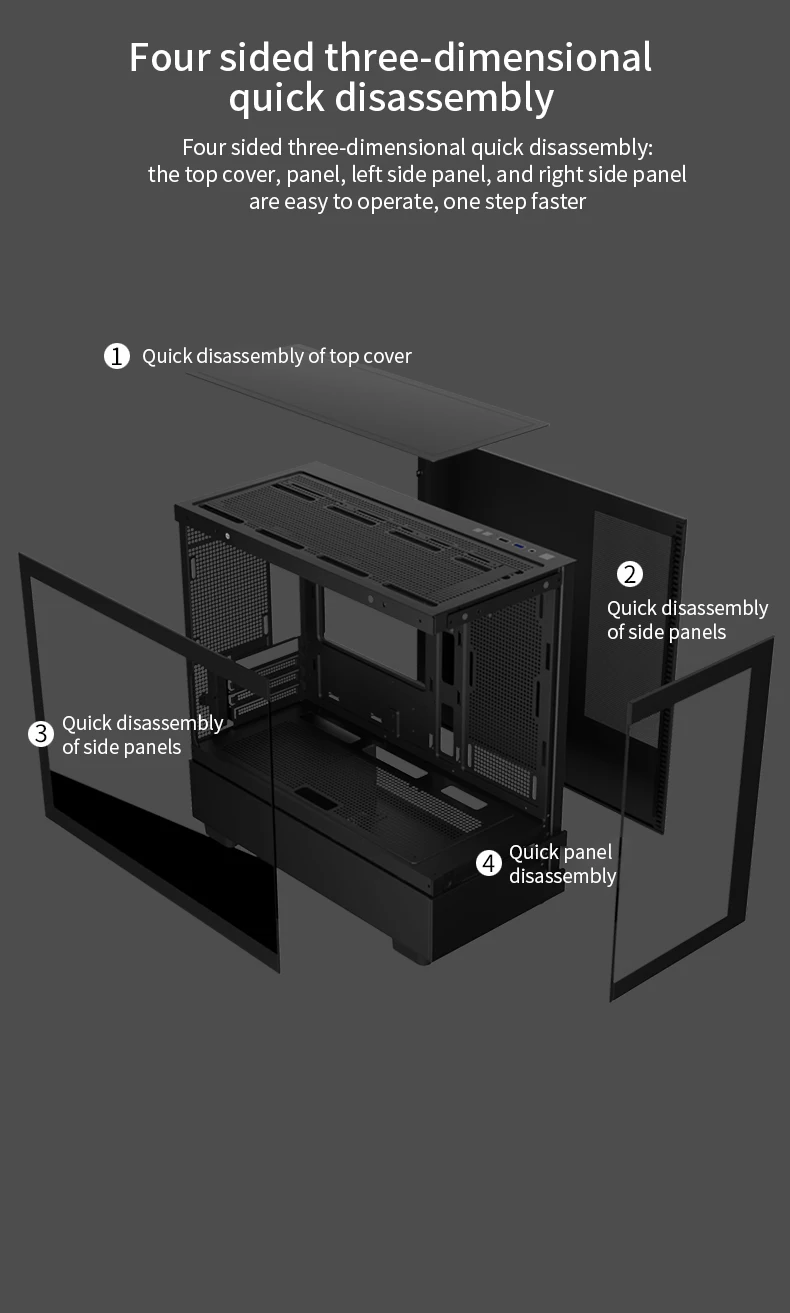 Lovingcool Black Computer Cases - Gaming & Desktop Chassis