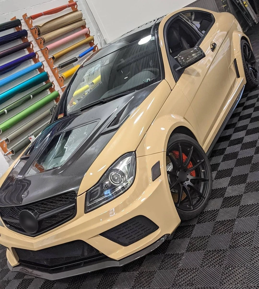 Imp Style Carbon Fiber Engine Hood Amg C63 Car Bonnet For Mercedes Benz ...