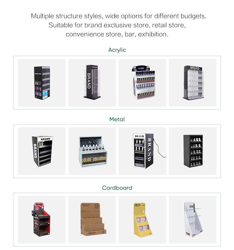 Apex Smoke Shop Display Rack Acrylic Counter Top Display Stand Custom ...