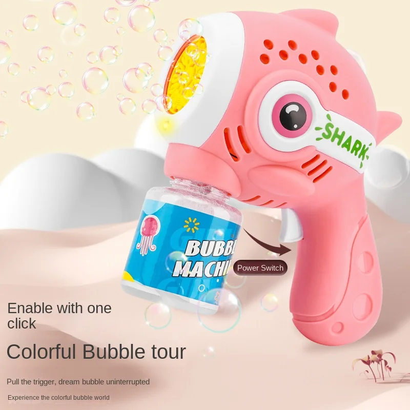 Bubble Machine Children's Fully Automatic Electric Cartoon Shark Bubble ...