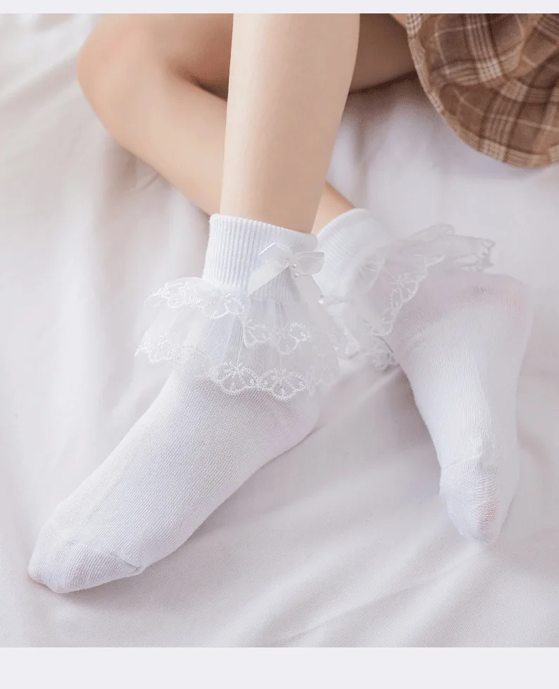 Wholesale White Lace Frilly Kid Children Toddler Baby Girls Ruffle Sock ...