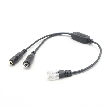 Rj45 Rj9 Male To Dual Audio 3.5mm Female Cable For Earphone Adapter ...