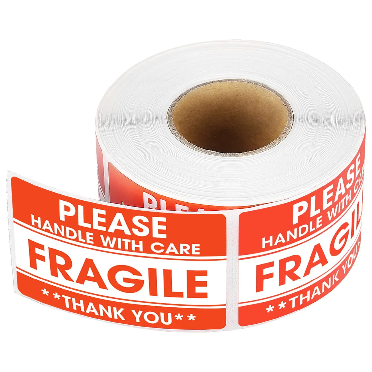 Red Waterproof Scratch-Off Fragile Warning Adhesive Paper Roll Stickers ...
