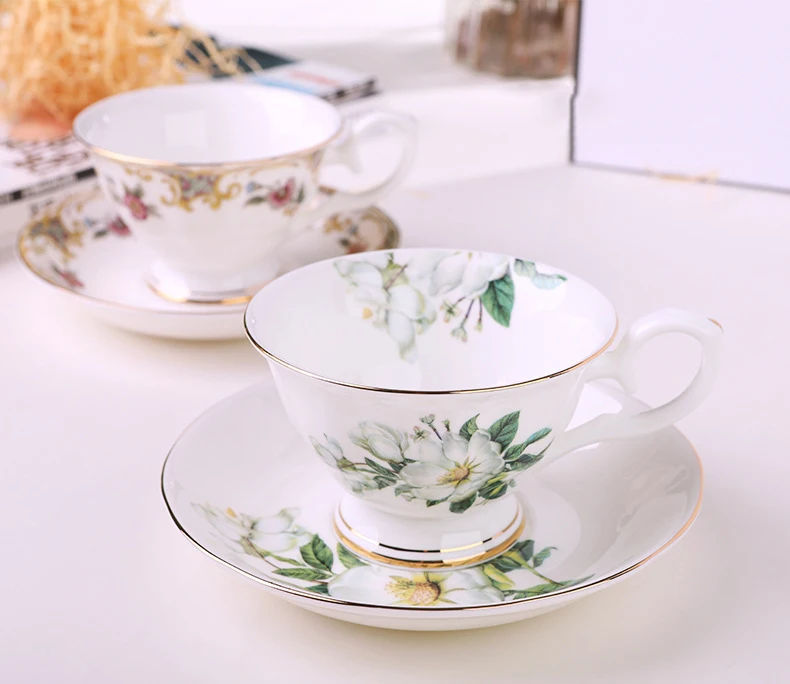 European Style Bone China Coffee Cup And Saucer Set Ceramic Tea Cup Set - Buy Bone China Tea Cup ...