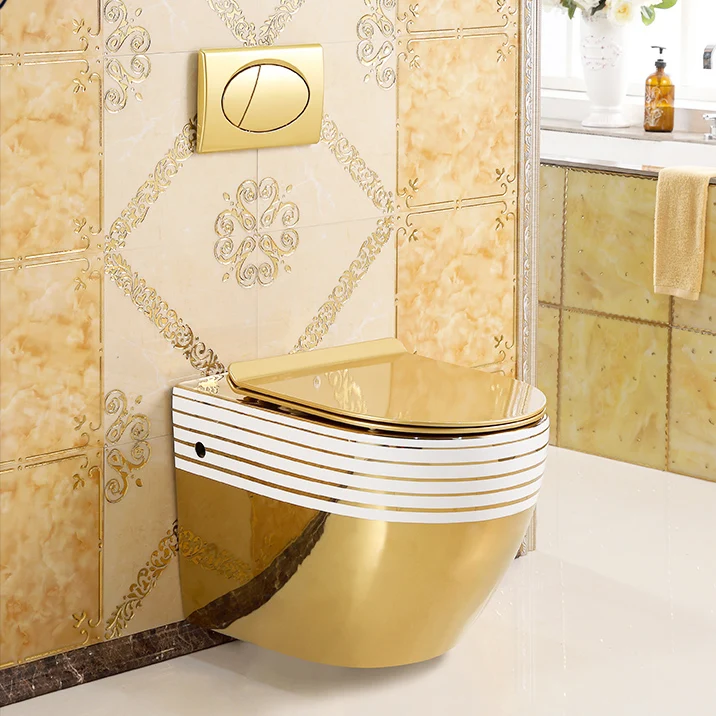 Luxury Golden Plated Toilet Bowl Porcelain Sanitary Ware Bathroom Wc ...
