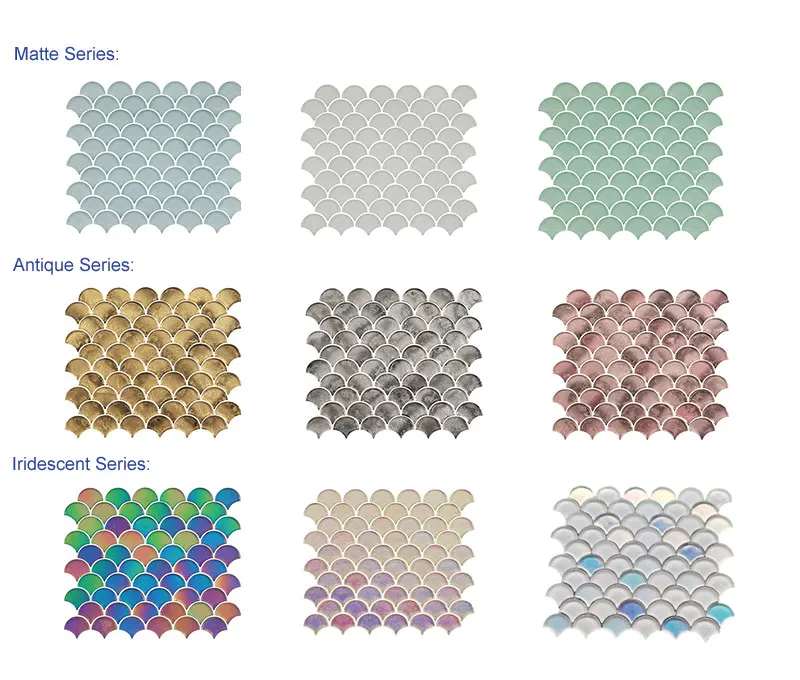 Gold Leaf Tiles - Elegant Fish Scale Mosaic Wall Decor