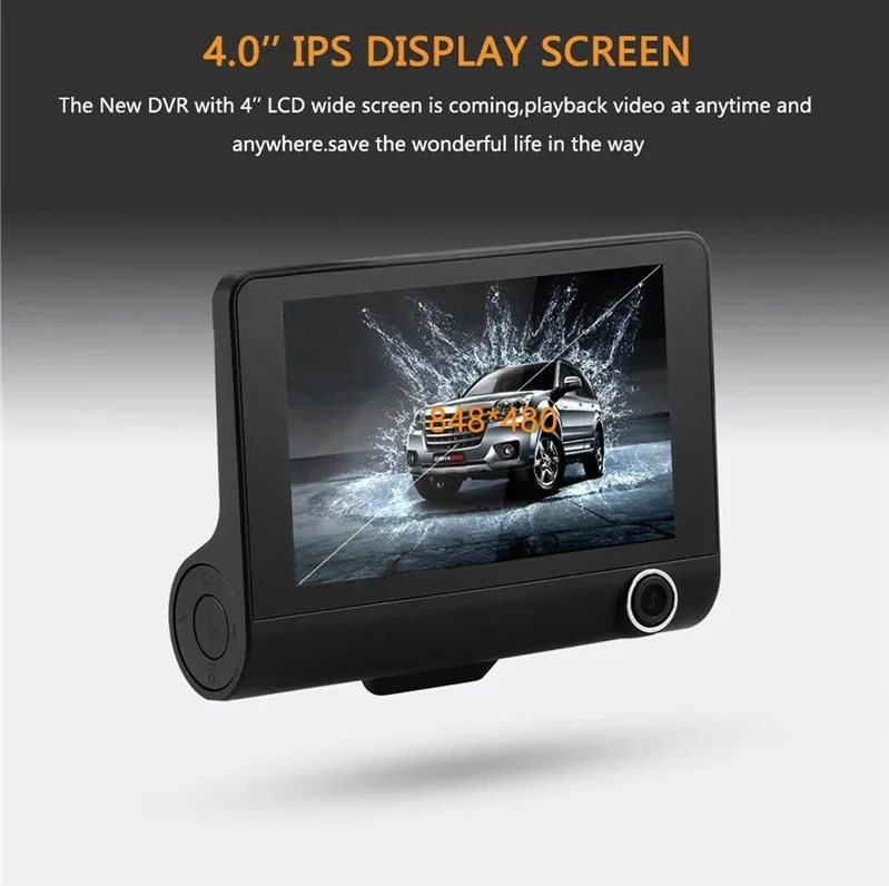 Driving Recorder HD 1080p Night Vision Recording Wireless 4 Inch 3 Lens ...