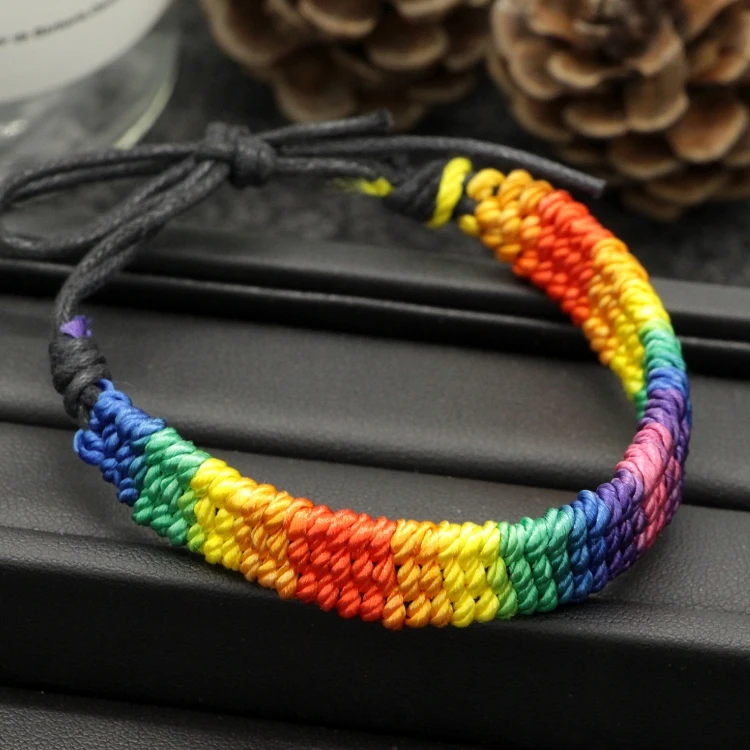 Gay Pride Lgbt Rainbow Unisex Adjustable Bracelet Jewellery Lesbian ...