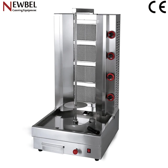 Stainless Steel Gas Vertical Shawarma Broiler - 4burners
