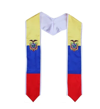 Hot Sale Custom Ecuador Flag Graduation Country Flag Stole Sash Scarf ...