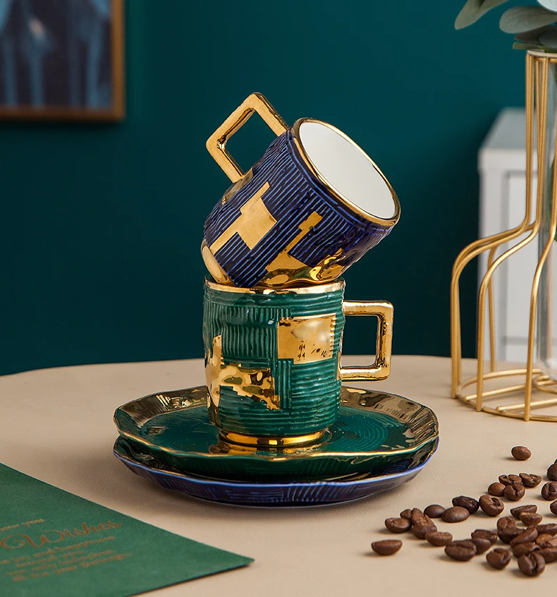 Porcelain Cup and Saucer Set Custom OEM Factory Reusable Ceramic Arabic ...