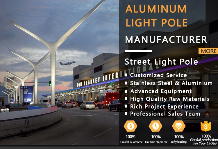 6m 8m 10m 12m Aluminum/stainless Steel/galvanized Steel Street Light ...