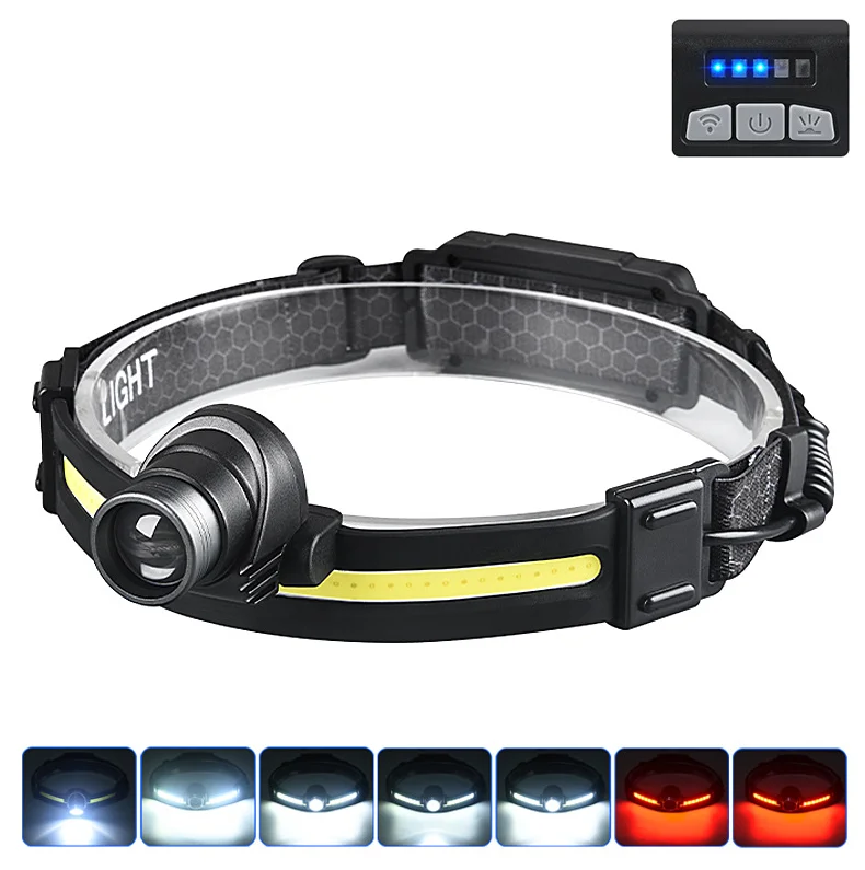 New Led Induction Headlamp Outdoor Strong Light Charging Zoom Model Cob ...