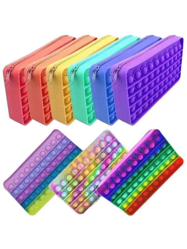New Pop Push Its Pencil Case Bubble Pen Holder Silicone Large Capacity ...