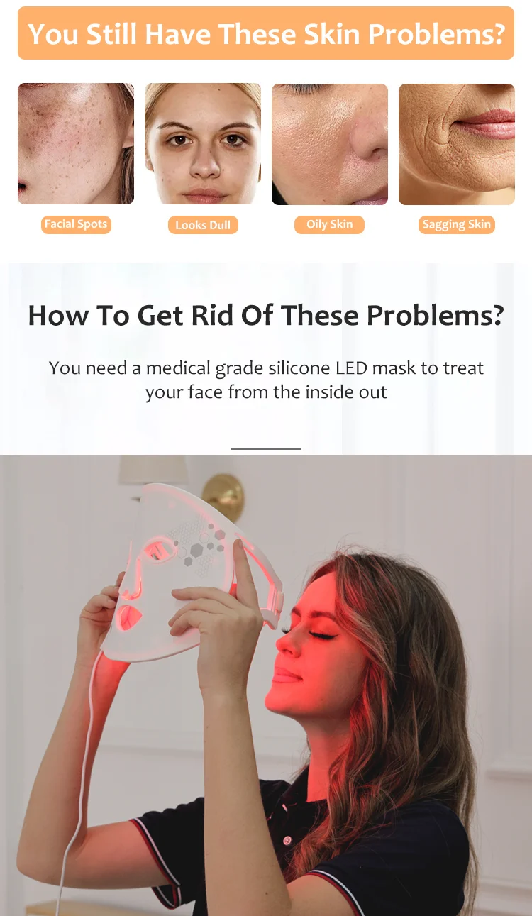 New Led Red Light Silicone Flexible Infrared Led Facial Mask Face ...