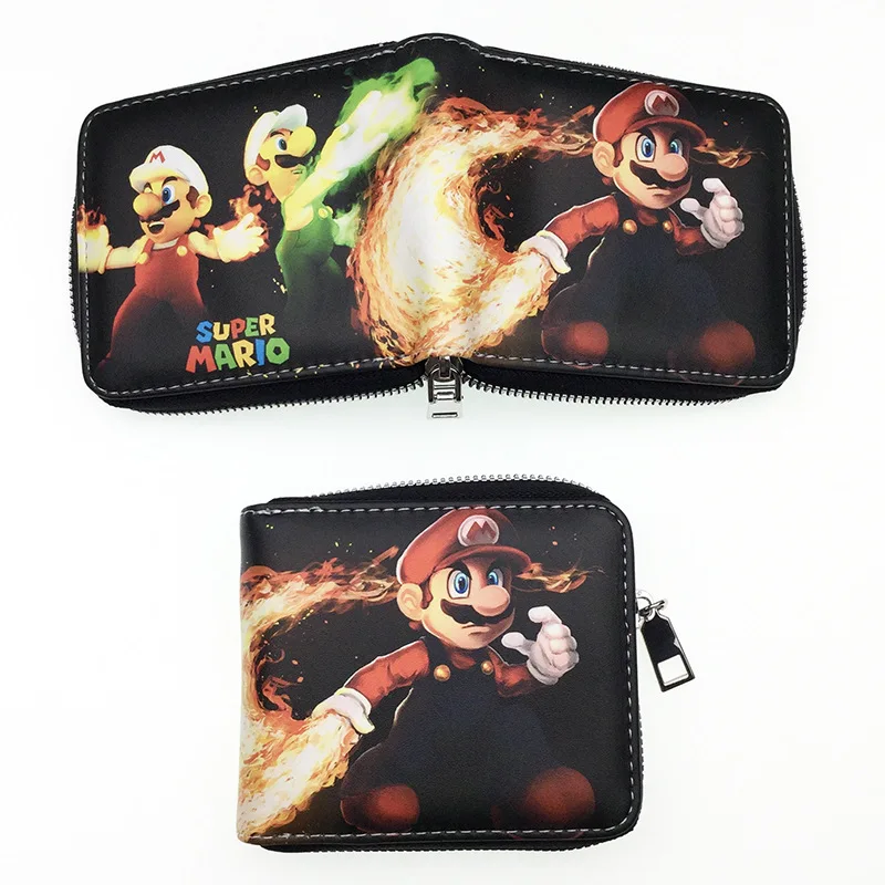 Cartoon Cute Anime Mario Luigi Yoshi Peach Coin Purse With Zipper ...