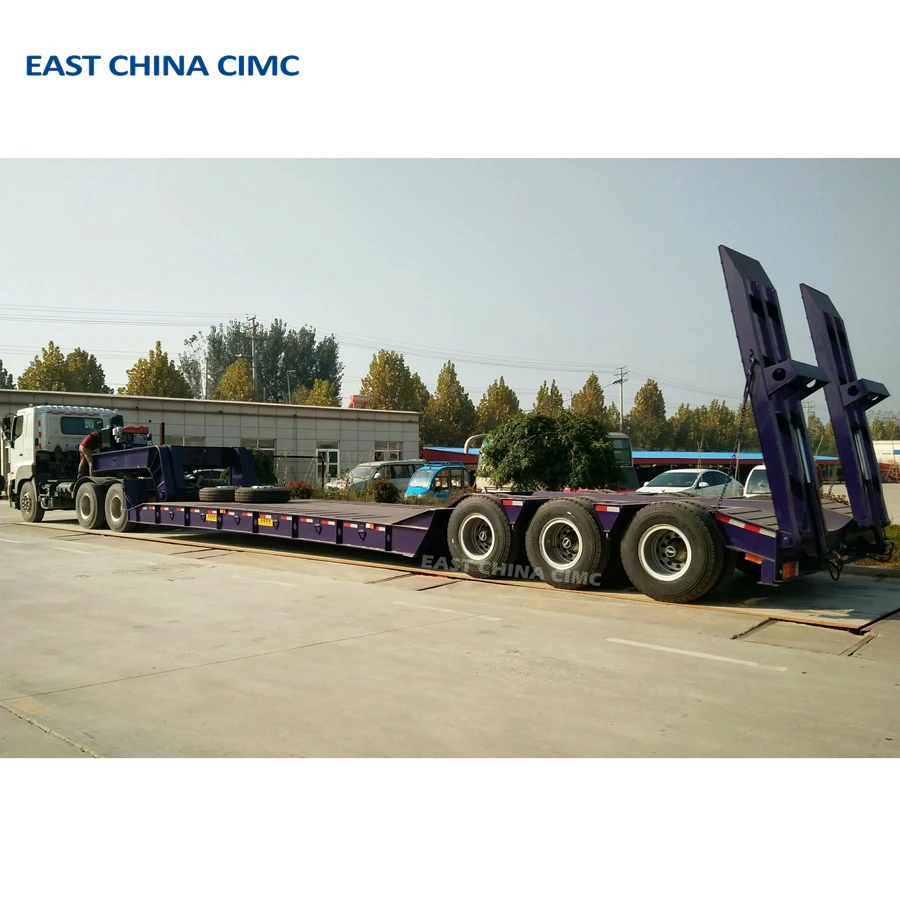 Gooseneck 150Tons Loaing Capacity Lowbed Trailer Used for Mining Site ...