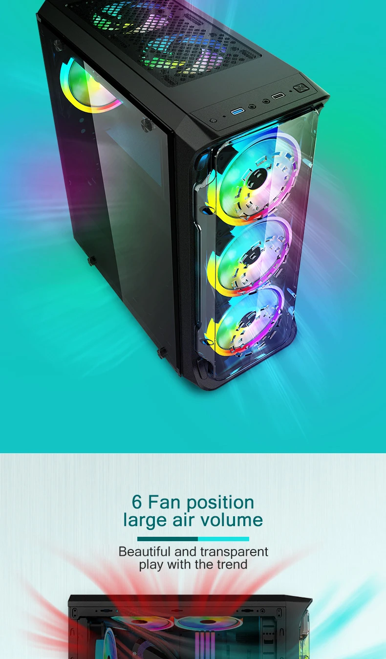 Factory Oem Custom Design Gaming Pc Case Atx Case Usb3.0 Tempered Glass ...