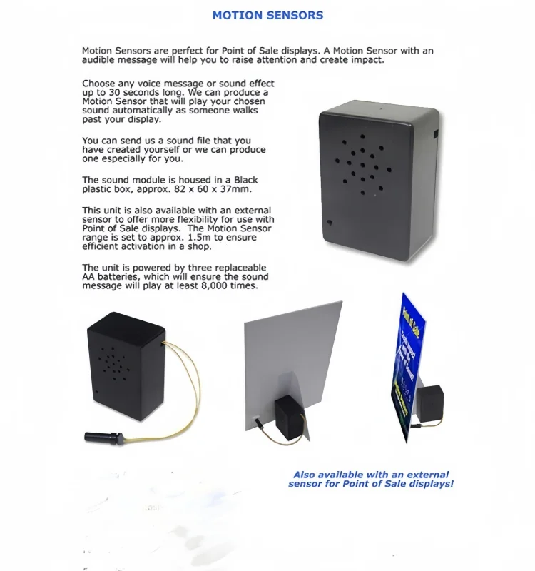 High quality motion sensor sound chips motion activated sound module ...