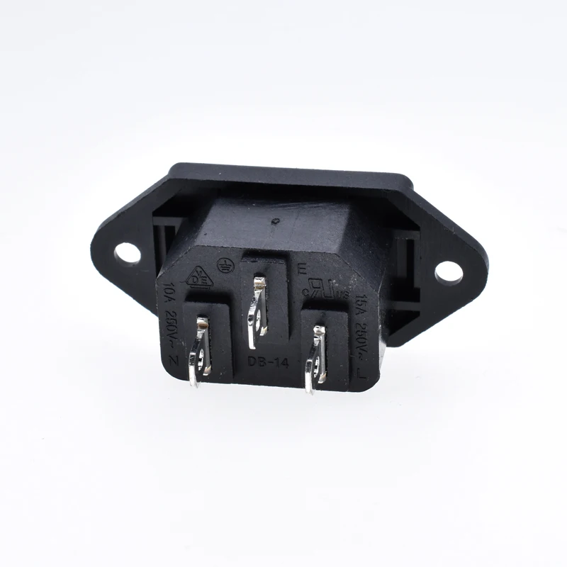 AC Power Plug C14 Triangular Socket DB-14-1 Male Connector with Holes ...