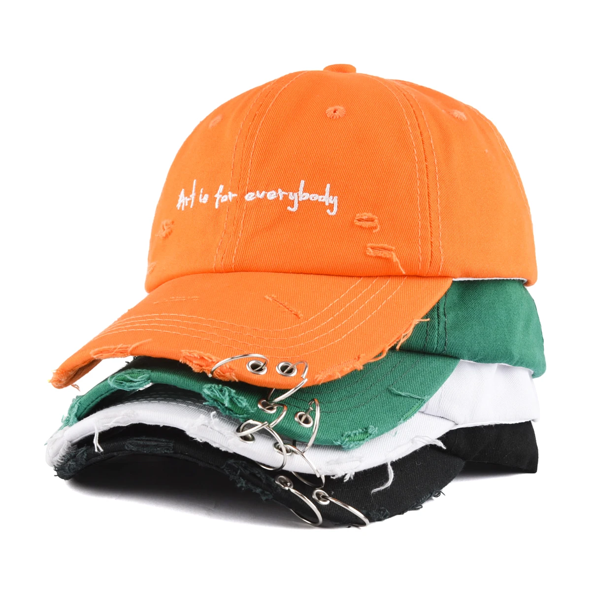 Oem Custom Design Your Own Embroidery Logo 6 Panel Cotton Ripped ...