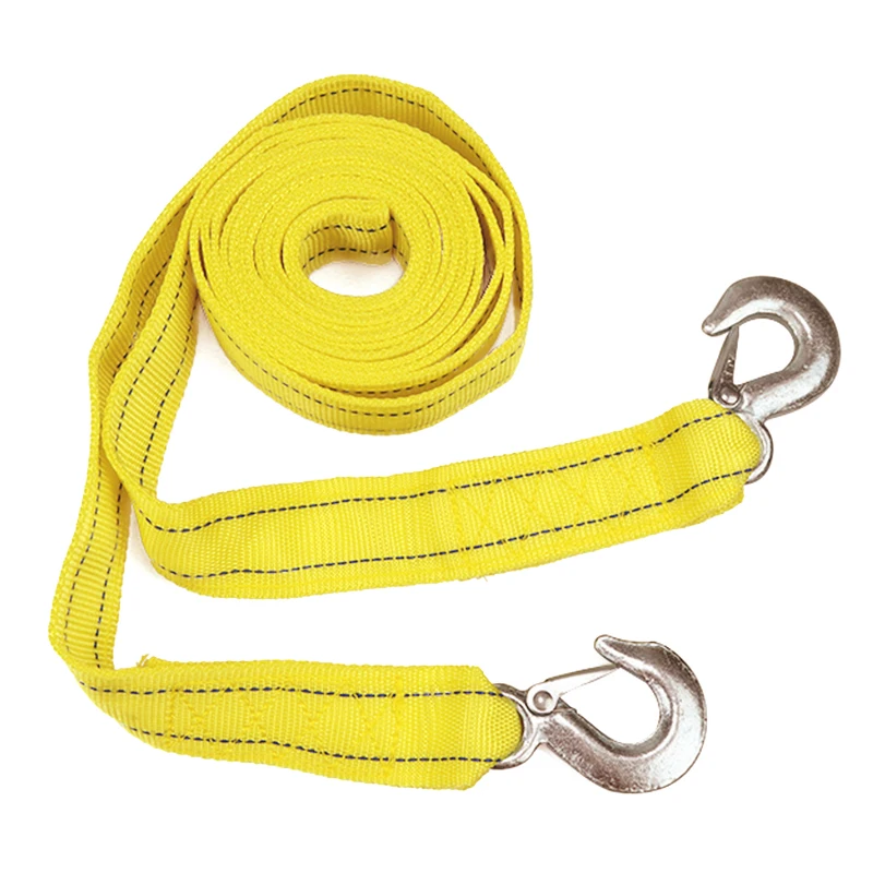 4m Heavy Duty 5 Ton Car Tow Cable Towing Pull Rope Strap Hooks Van Road ...