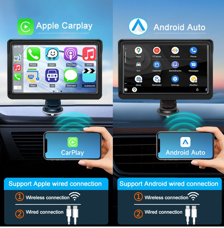 Wireless Carplay Universal 7inch Carplay Screen Portable Display