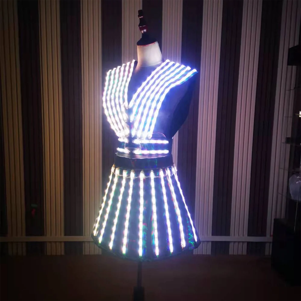 New Led Light Up Dance Costume Full Color Performance Wear Club ...