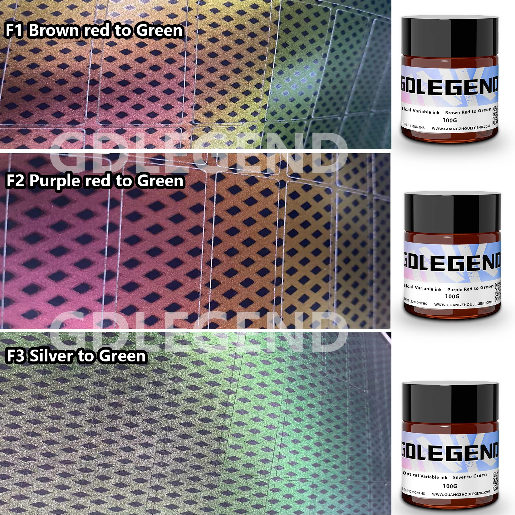 GDLEGEND Security Ink - Green to Gray Color Changing Ink