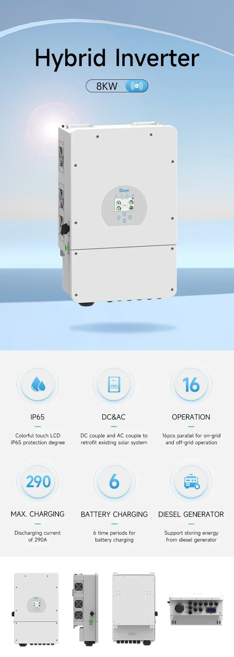 Greensun Hybrid Inverter 48v Sol Ark Hybrid Inverter 8KW 12KW SEI-12K ...