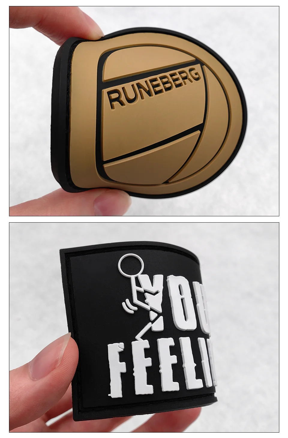 Custom Logo 3D Rubber Patches - Embossed Silicone Appliques