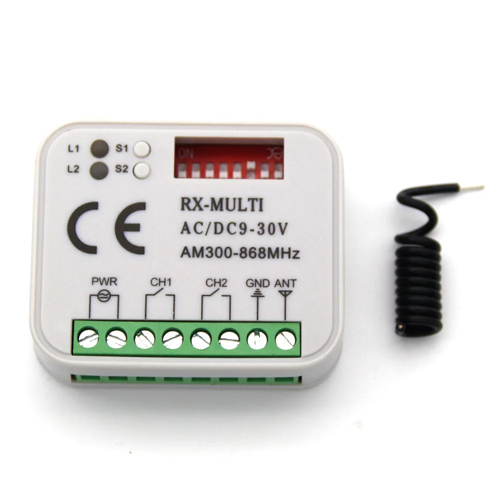 2 Channel 9-30V RX Receiver with SOS Remote Control with Learning Code ...