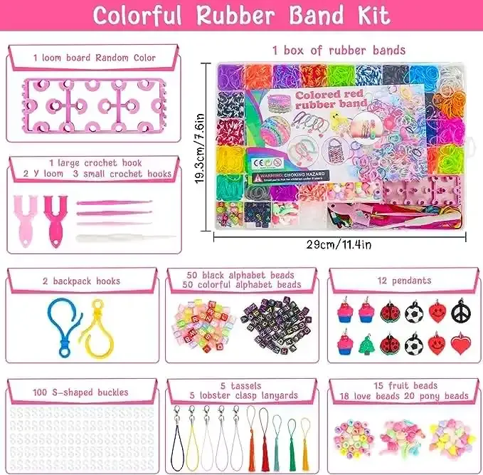 5000+ Rubber Loom Bands Starter Kit 40 Colors Loom Bands Kit For Diy ...