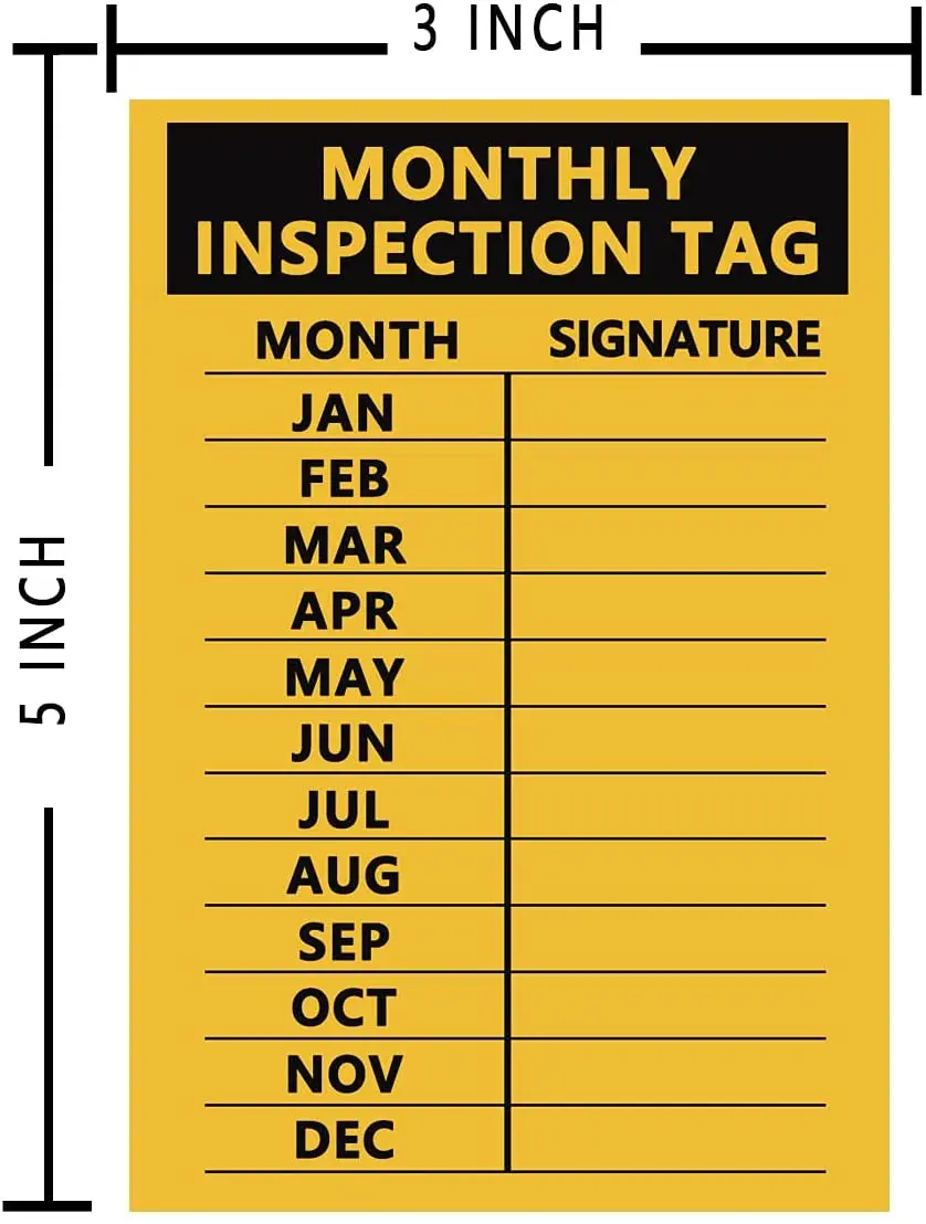 Top Monthly Fire Extinguisher Inspection Tags for Safety