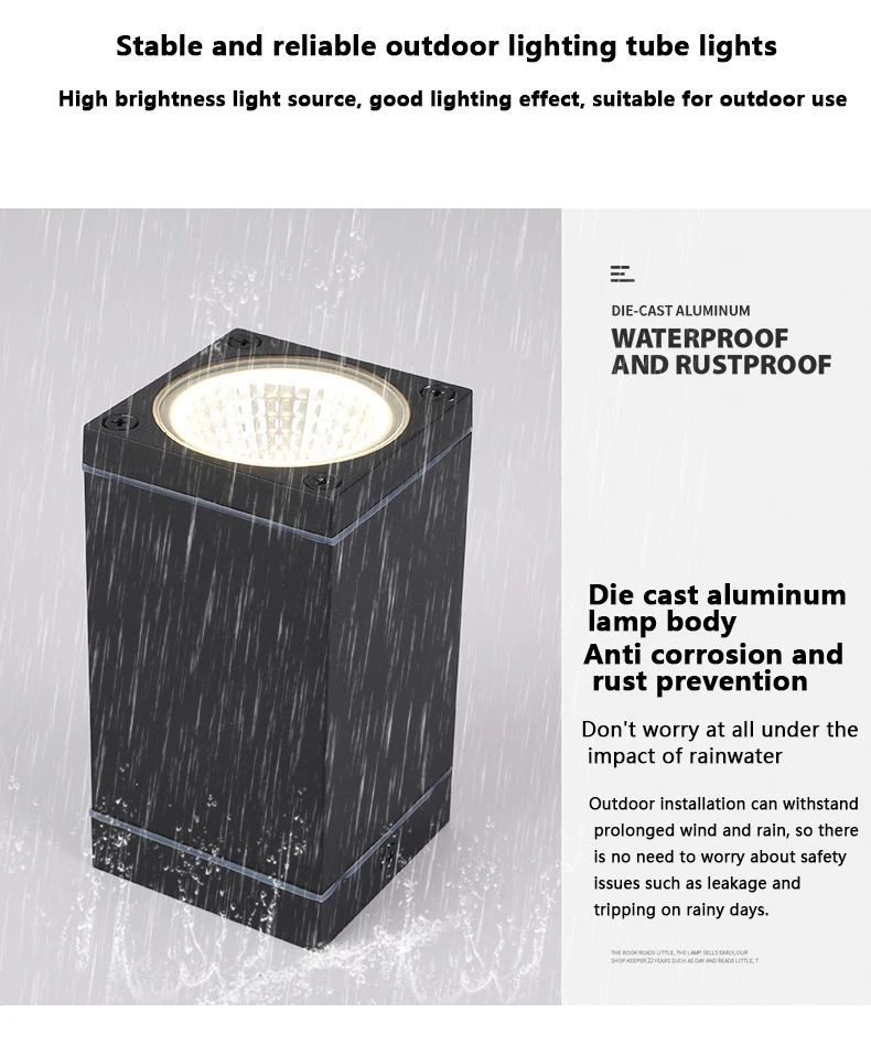 5 Watts Square Cob Outdoor Ceiling Downlights Ip65 Led Spot Lamp Exterior Ceiling Surface Mount ...