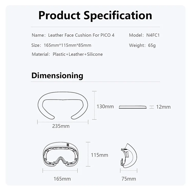 Pico 4 Facial Interface Replacement - Soft VR Accessories