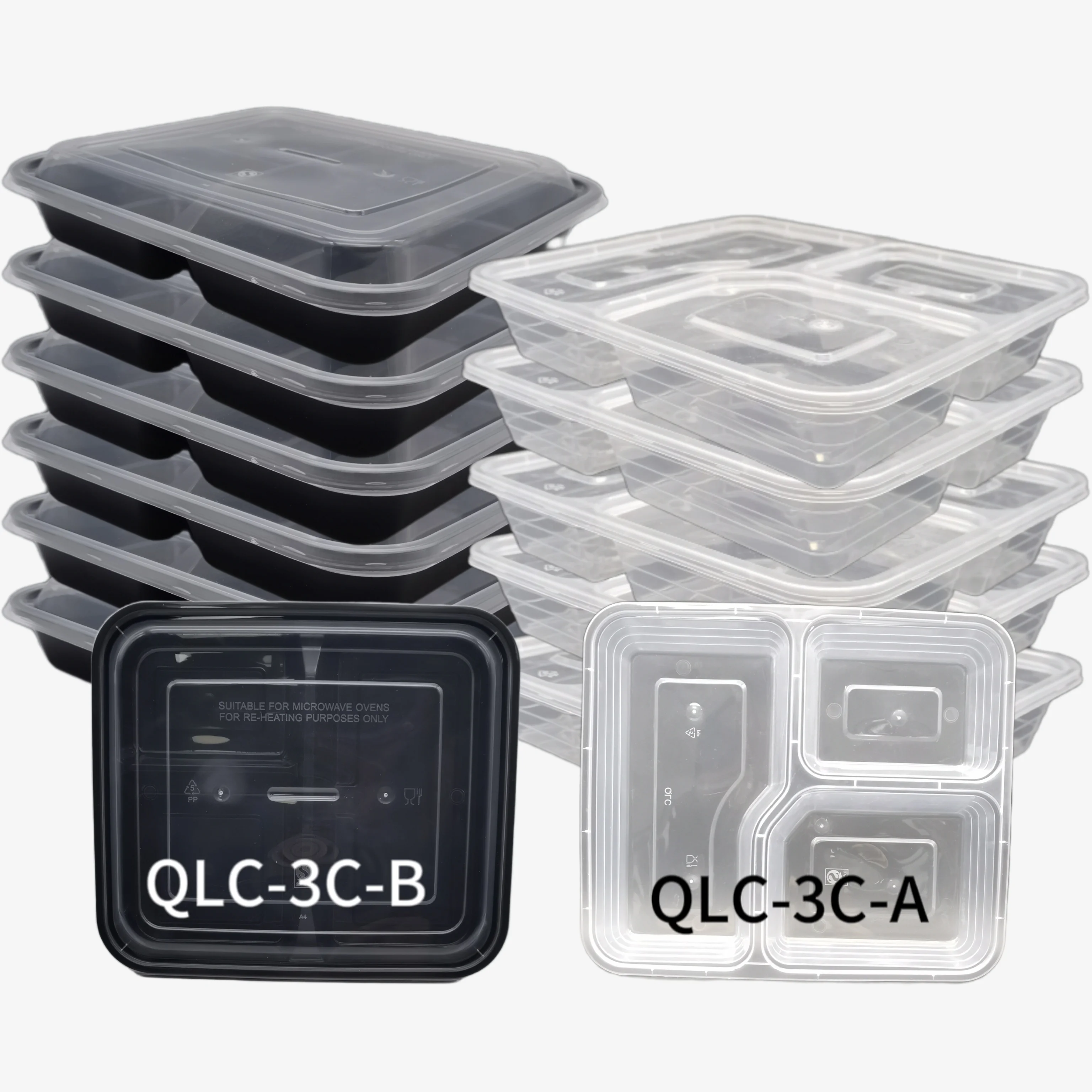 Quick packing box Takeout microwave tray Black plastic packing box Food ...