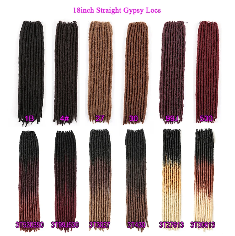 Synthetic Wavy Gypsy Locs Hair Nu Soft Faux Locs Crochet Jumbo Crotchet ...