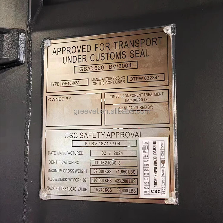 Greevel Stainless Steel Iso Shipping Container Csc Plate - Buy Csc ...