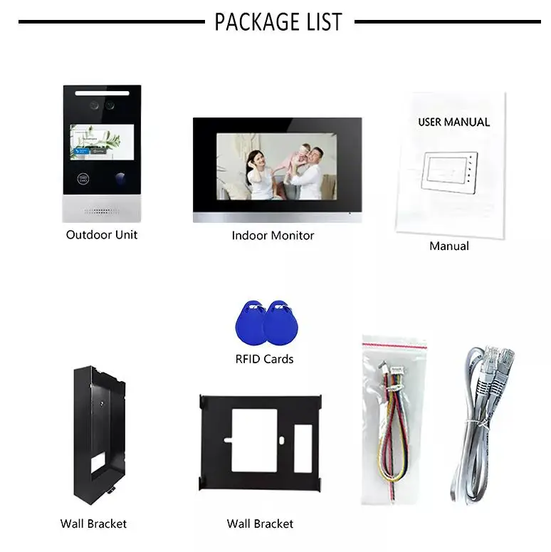 7" Lcd Hand Free Multi Apartments Rj45 Connection Ip Door Video ...