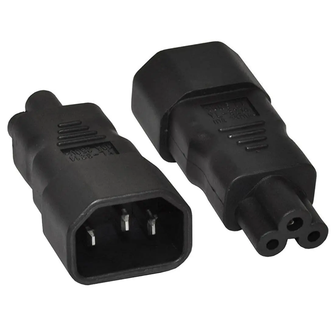 IEC Male Female Connector AC Plug C14 to C5 Power Plug Adapter 10A AC ...