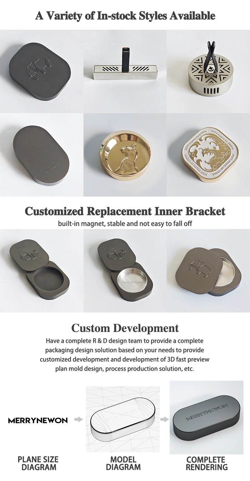 Magnetic Refill Solid Perfume Containers - Cosmetic Cases