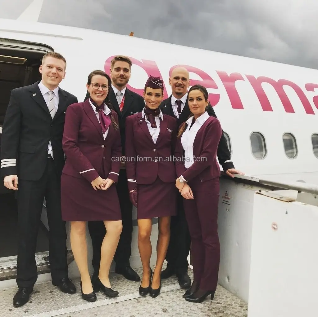 Eurowings Flight Attendant Uniform Suits - Sky Blue or Burgundy