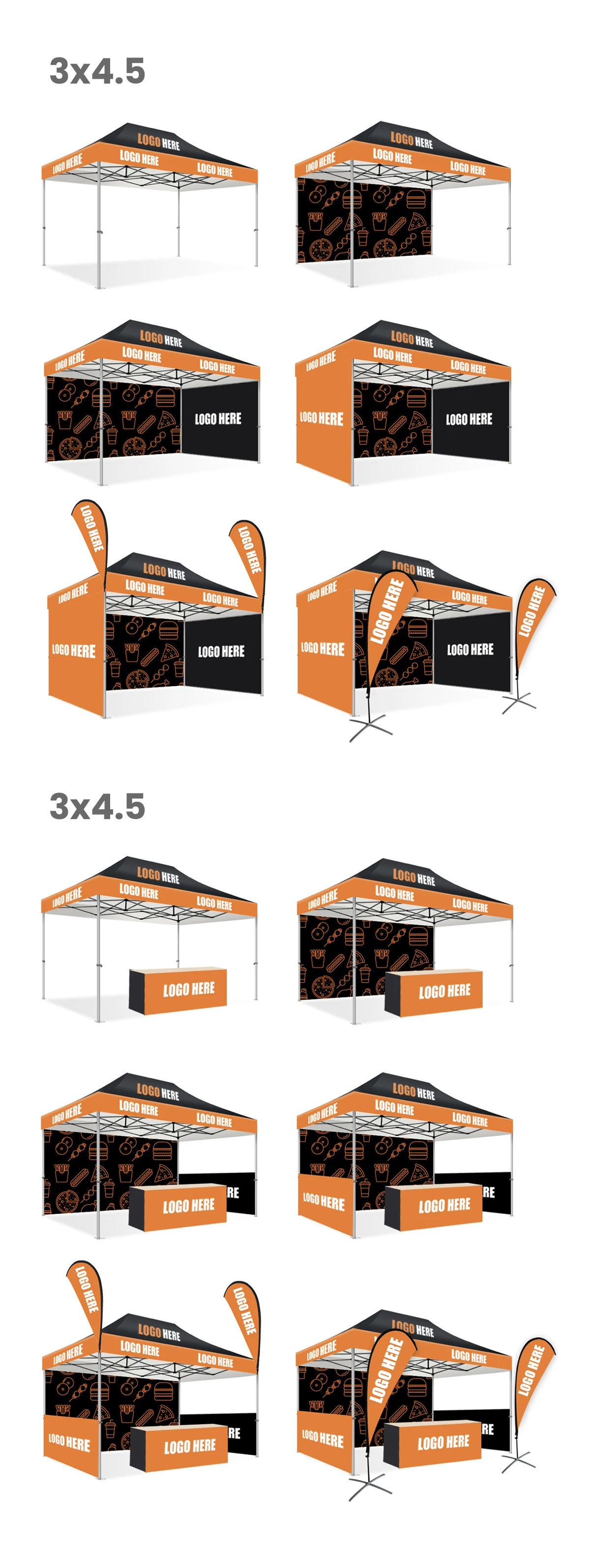 Gazebo Printed 10x10ft Outdoor Event Aluminium Custom Trade Show ...