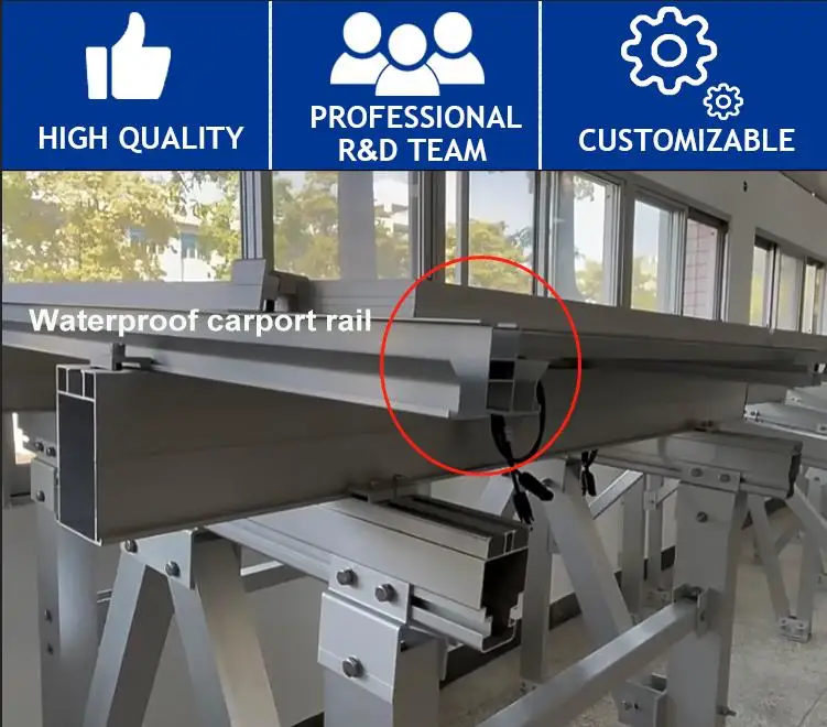 Solar Rails Bipv Waterproof Solar Rail Aluminium Rail For Solar Panel ...