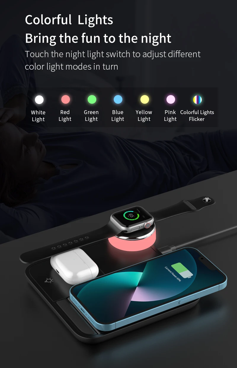 4 In1folding Wireless Charging Headset Mobile Watch Charger 15W Smart ...