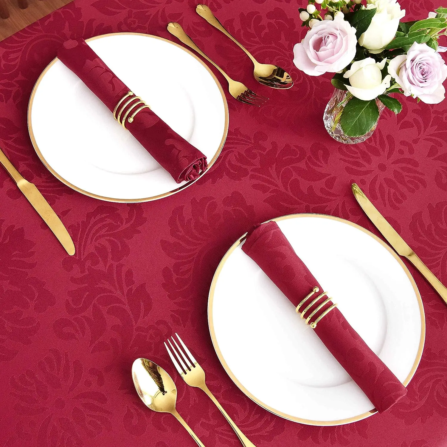 Jacquard Cloth Napkin Pattern Solid Washable Polyester Dinner Napkins ...