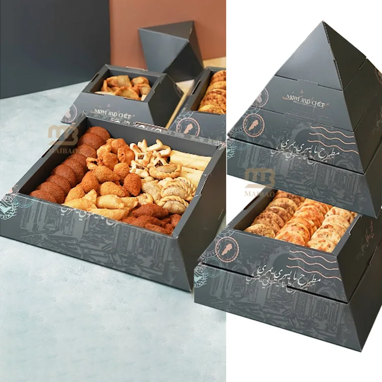 Customized Multi-Level Pyramid Shape Cake Box - Restaurants to Go